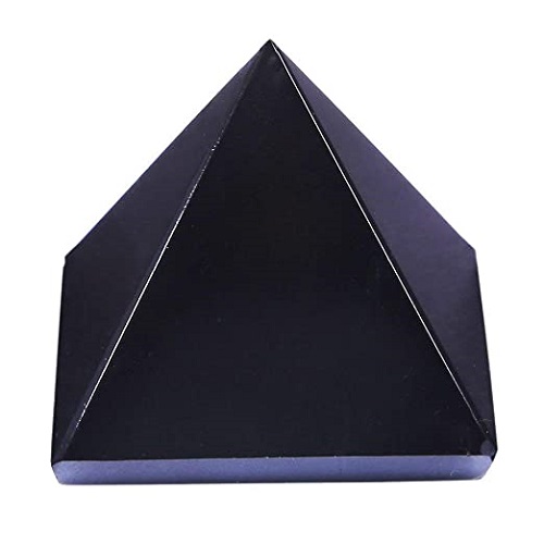 Black Tourmaline Stone Pyramid (130-140gm) | Effective Gems